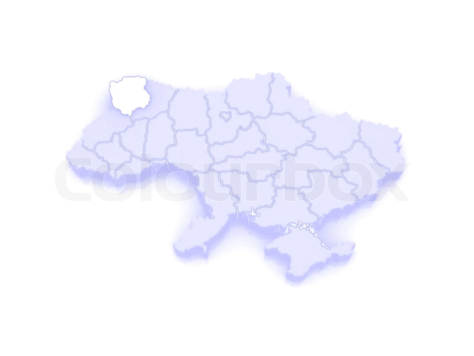 Map of Volyn region. Ukraine. | Stock image | Colourbox