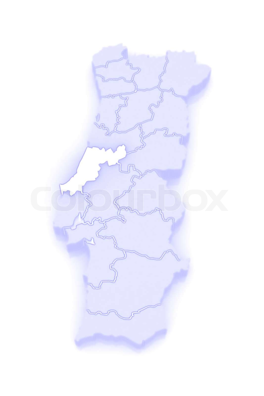 Map of Leiria. Portugal. | Stock image | Colourbox