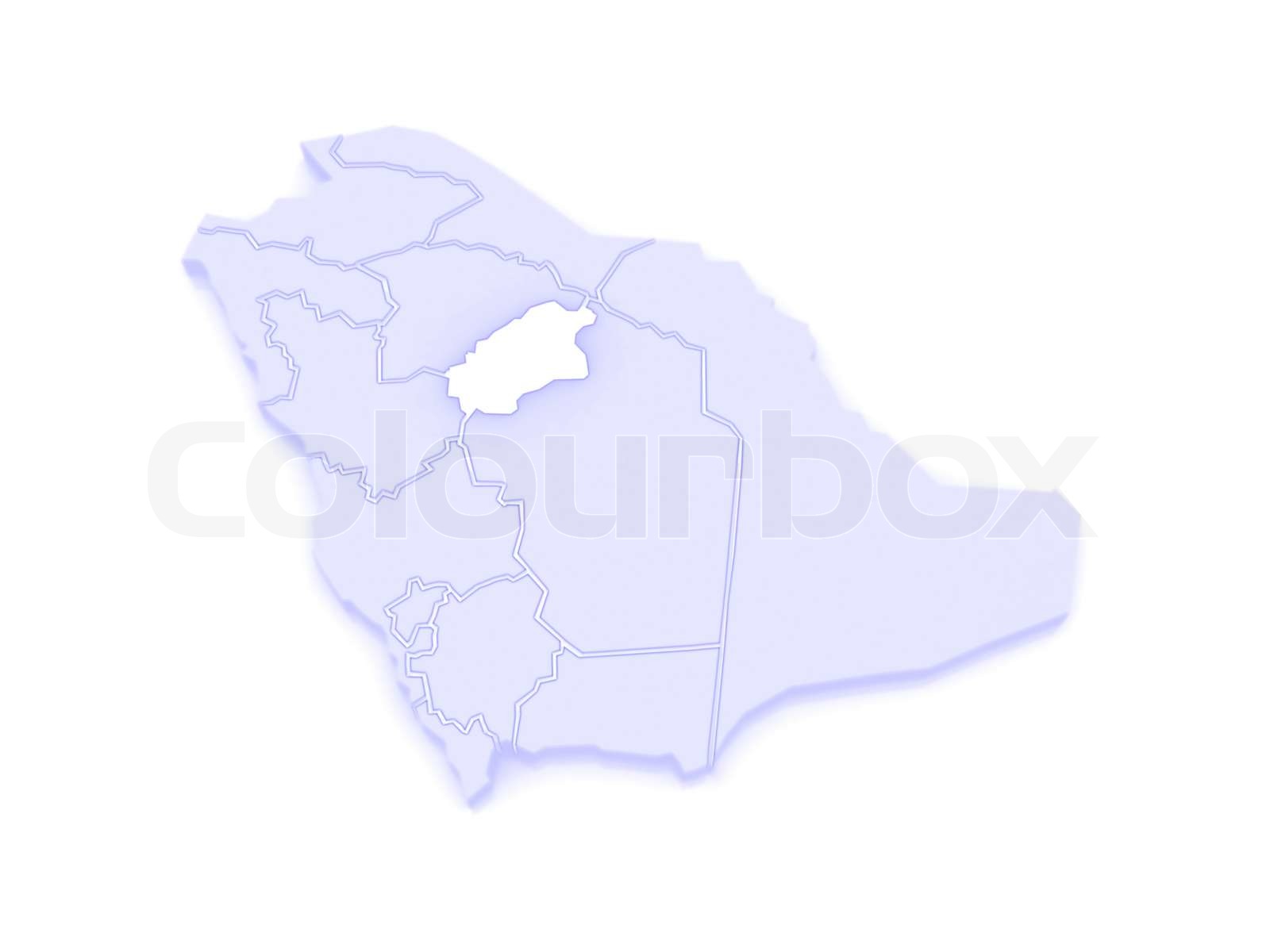 Map of Al Qasim. Saudi Arabia. | Stock image | Colourbox
