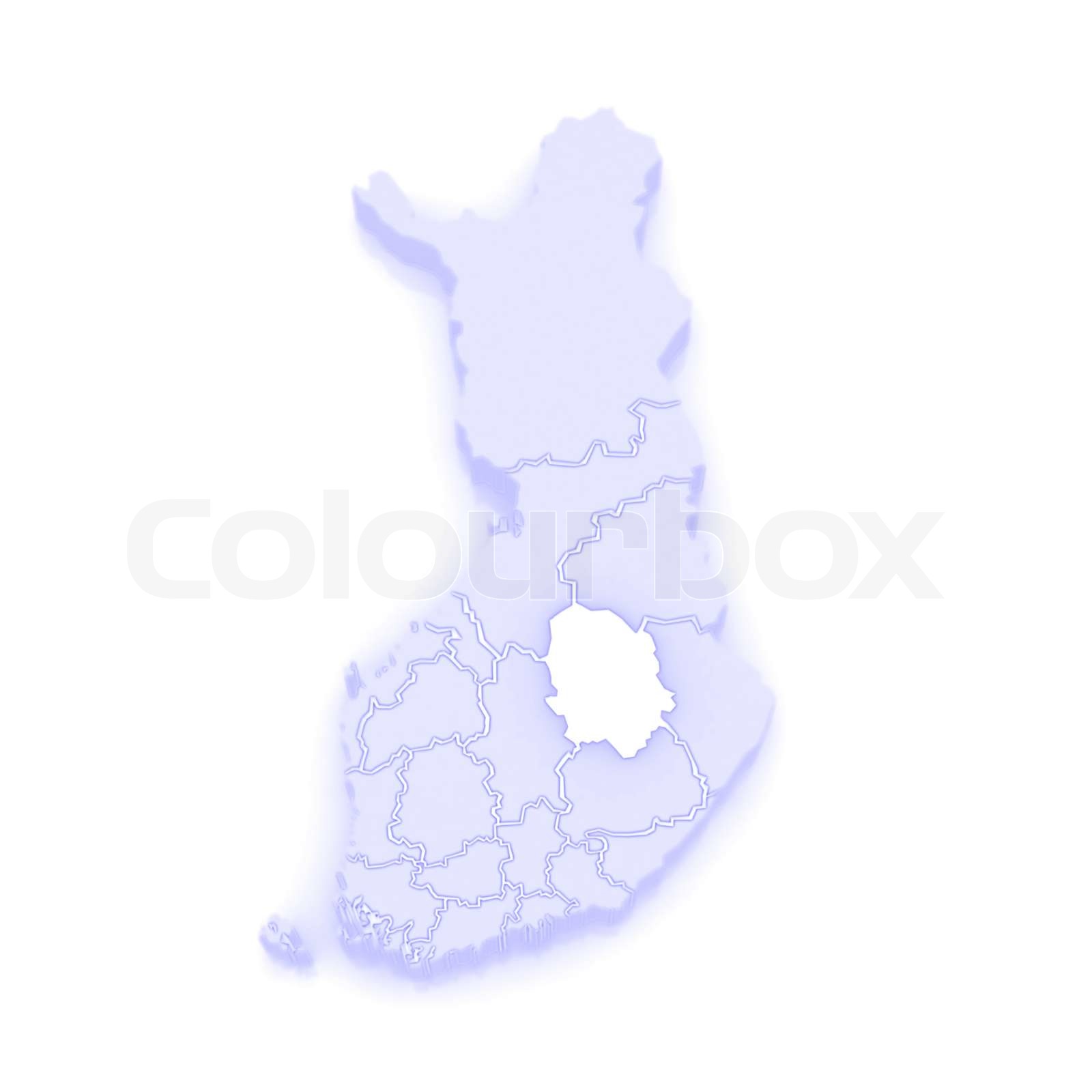Map of Northern Savo. Finland. | Stock image | Colourbox