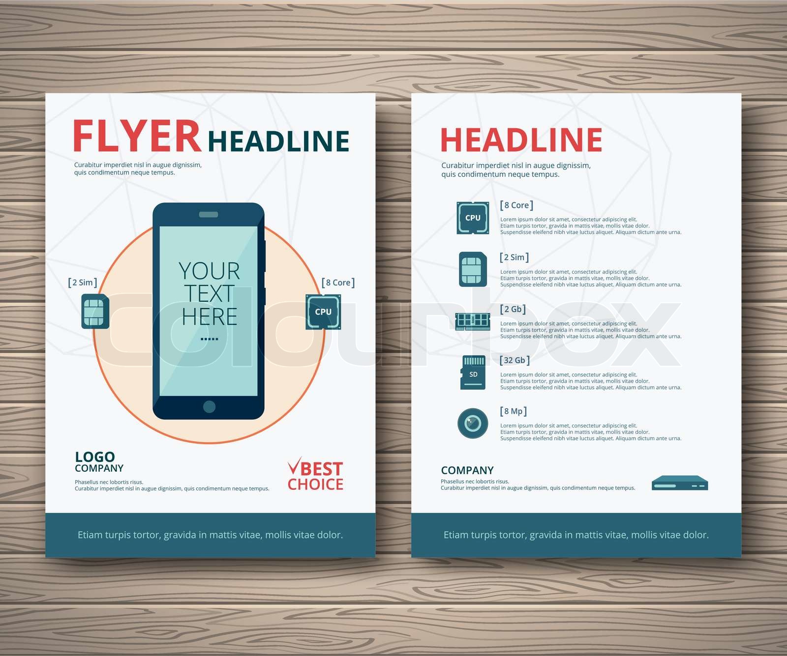 Flyer smartphone | Stock vector | Colourbox