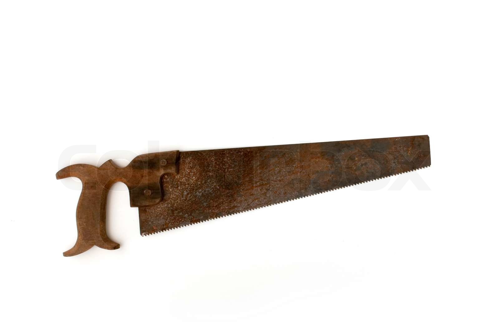 Very old and rusty crosscut hand saw | Stock image | Colourbox