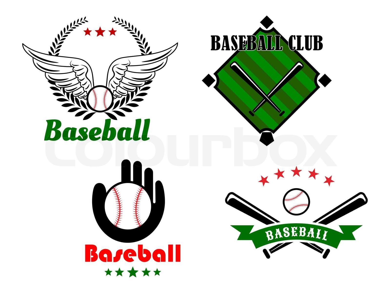 Baseball emblems and badges for sporting design | Stock vector | Colourbox