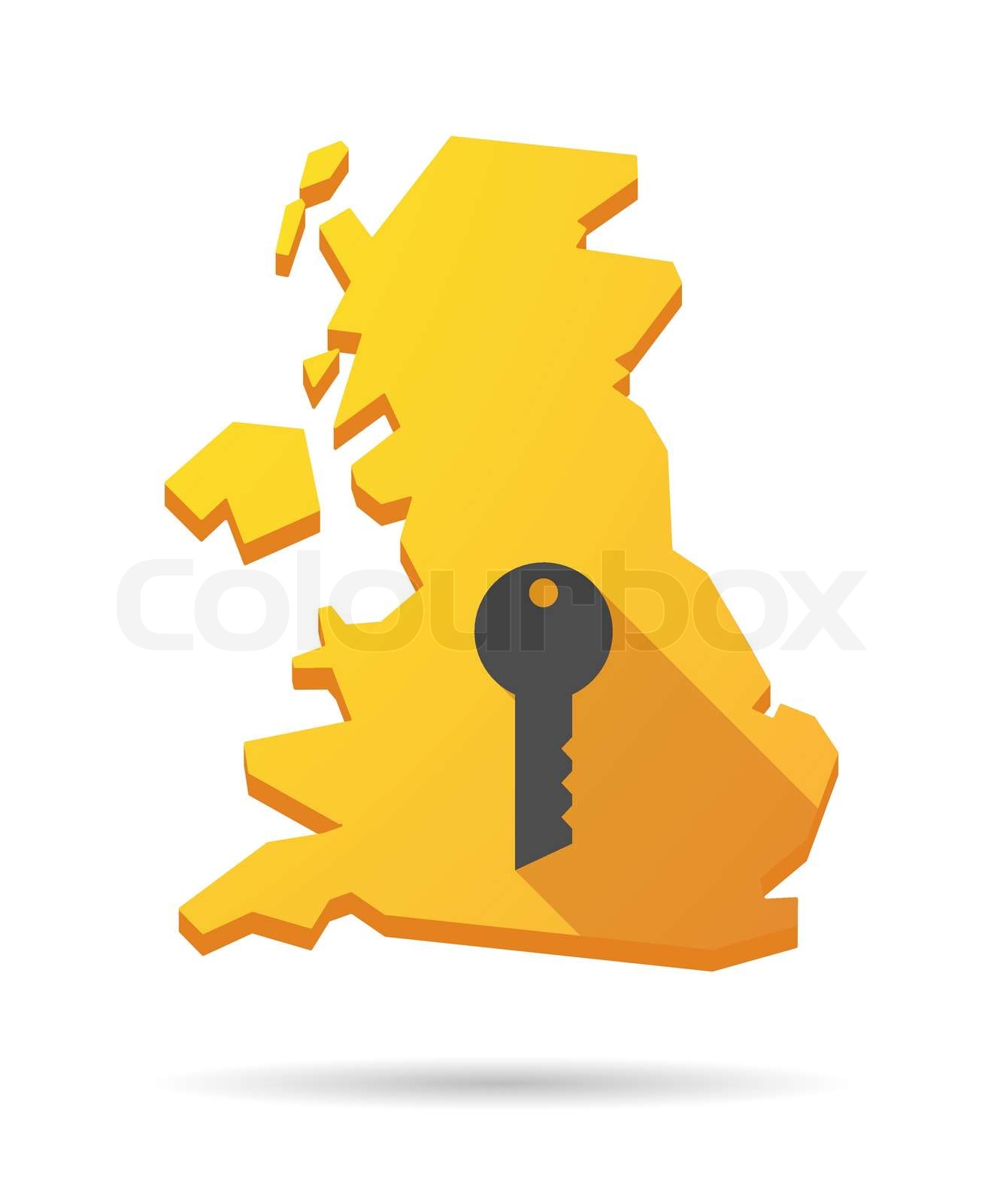 UK map icon with a key | Stock vector | Colourbox