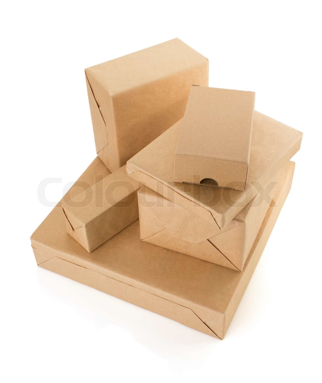 parcels boxes on white | Stock image | Colourbox