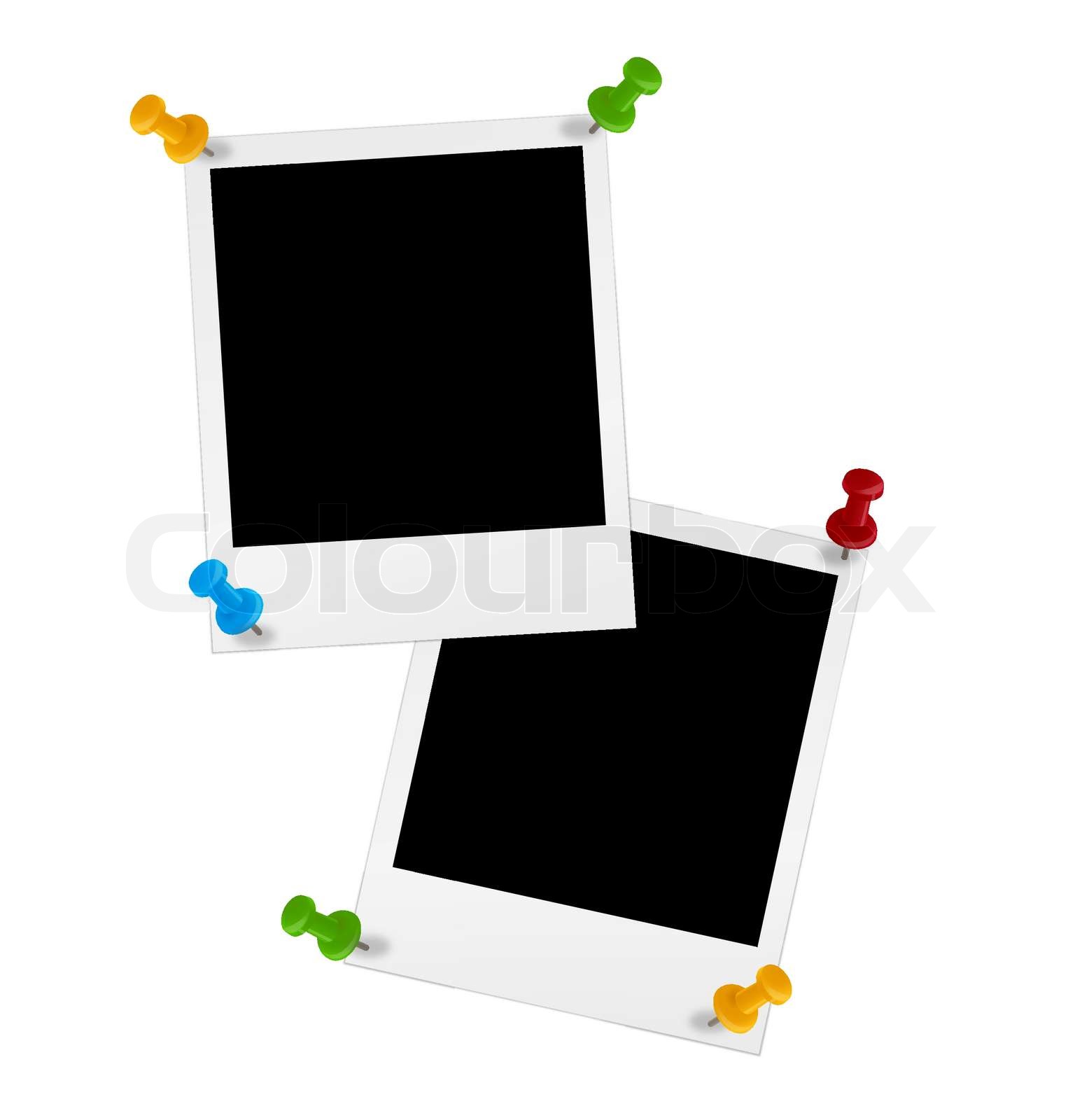 Polaroids with pin | Stock vector | Colourbox