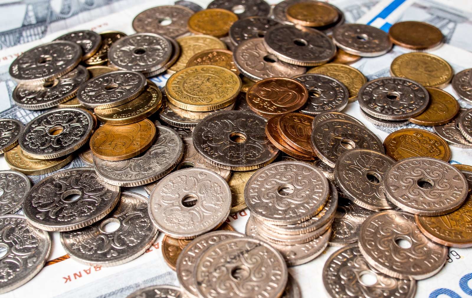 kroner, coins, danish | Stock image | Colourbox