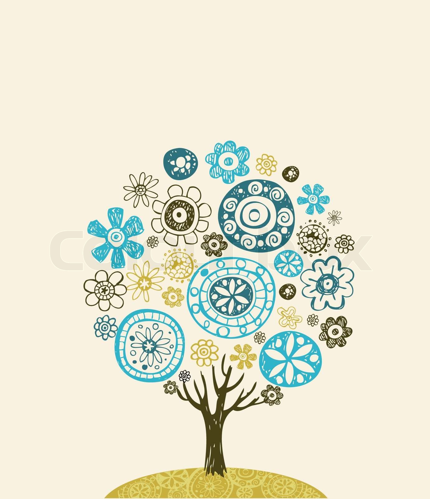 Cute ornate tree. | Stock vector | Colourbox