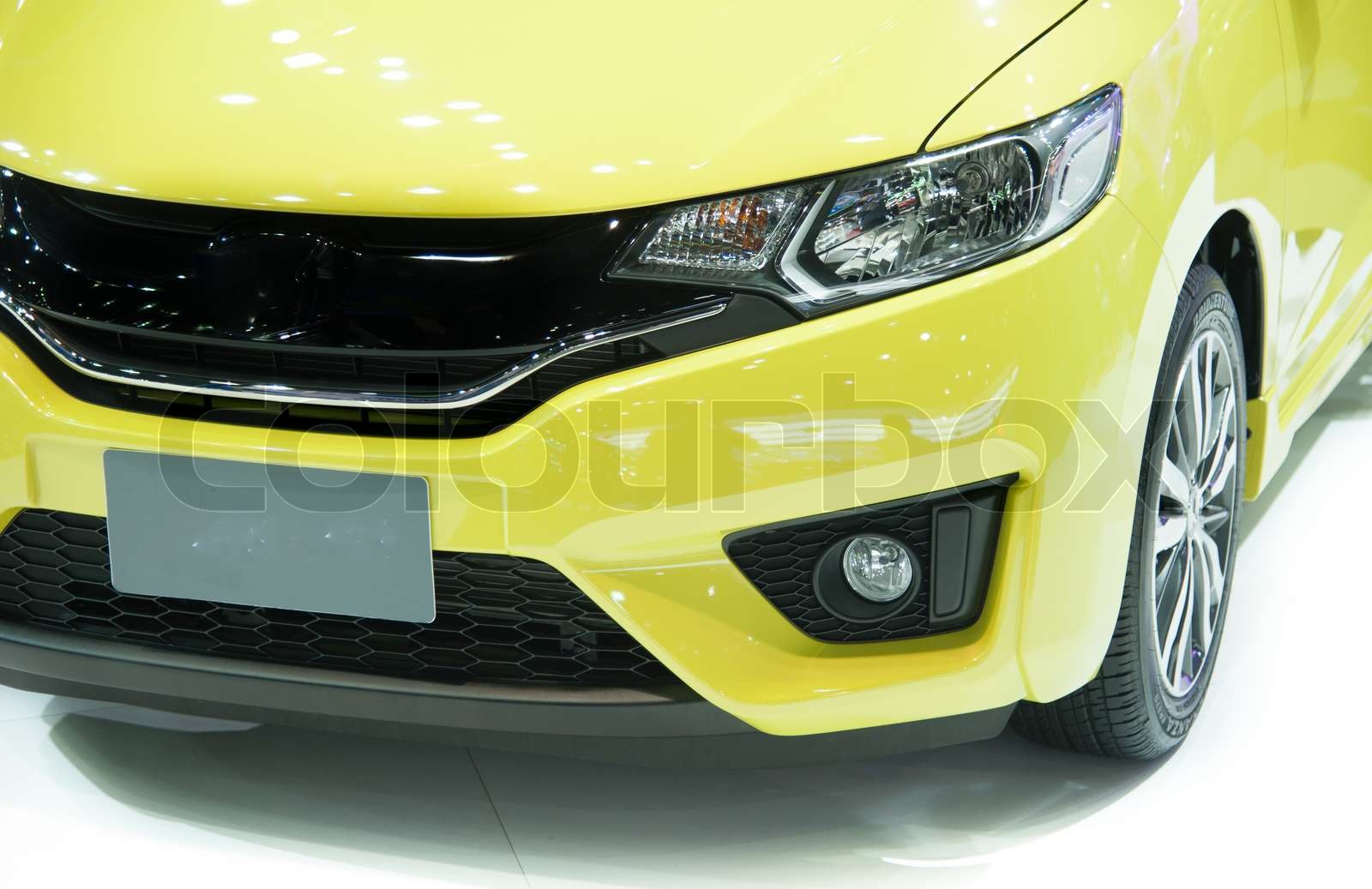 Yellow modern car closeup | Stock image | Colourbox