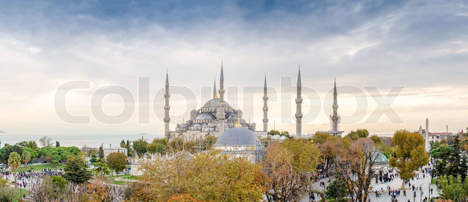 Panoramic aerial view of Blue Mosque area in Istanbul | Stock image ...