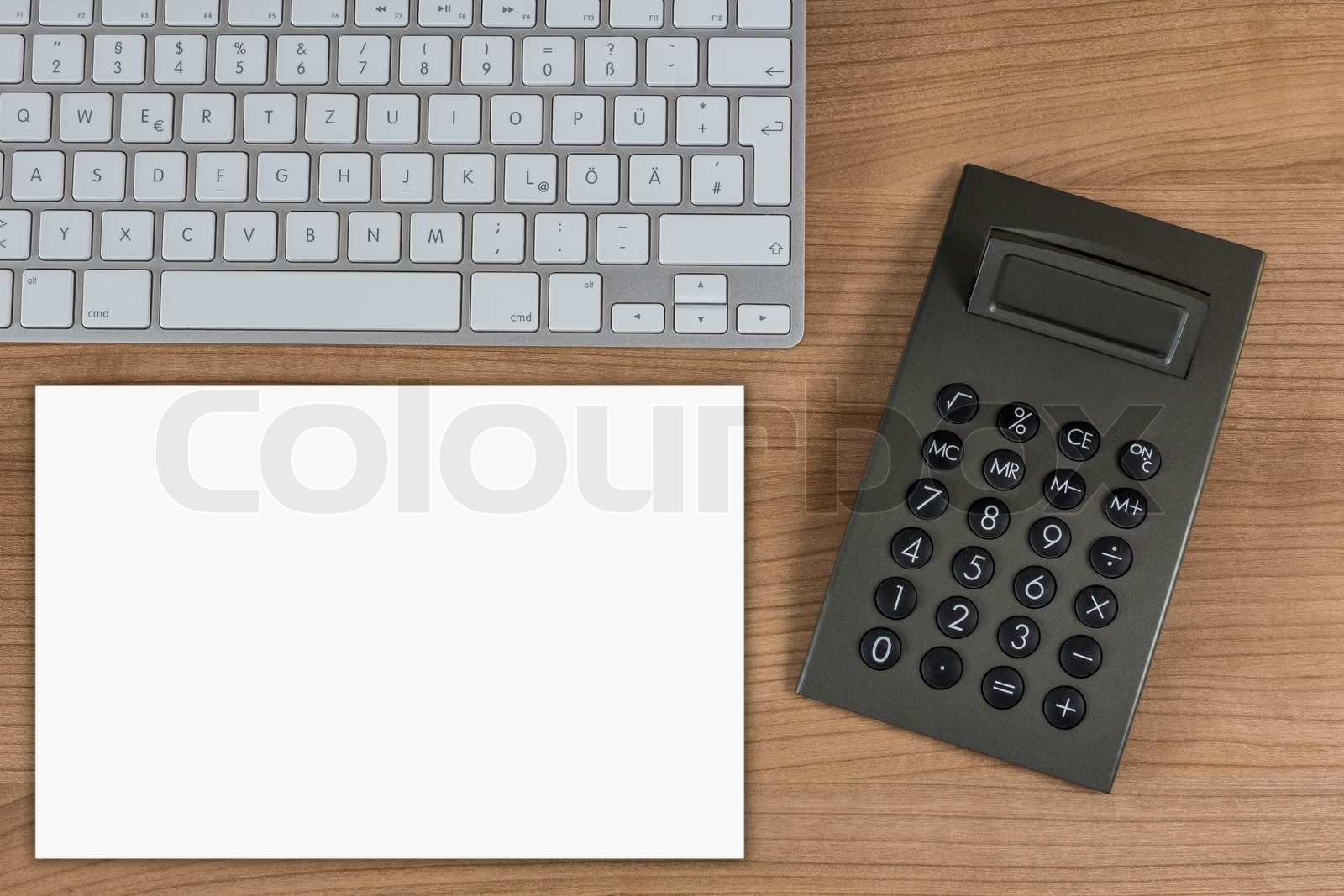 Keyboard and calculator on Desktop | Stock image | Colourbox