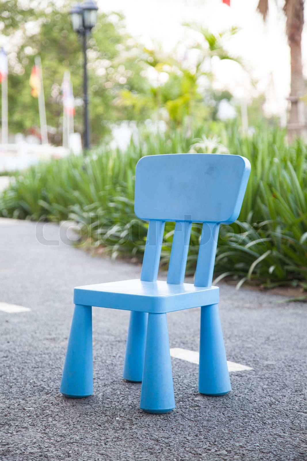 Blue plastic chair | Stock image | Colourbox