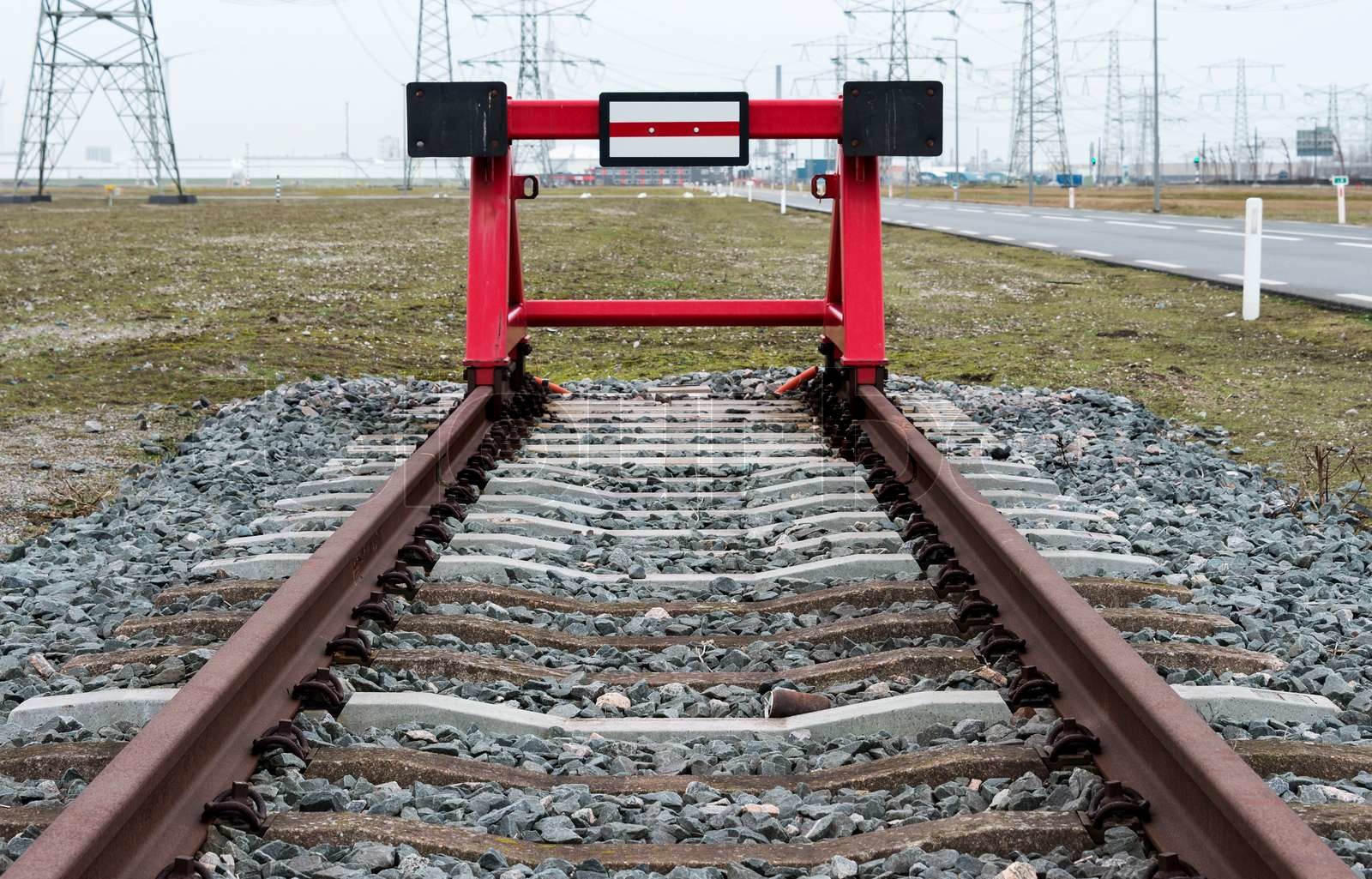 red railroad buffer | Stock image | Colourbox