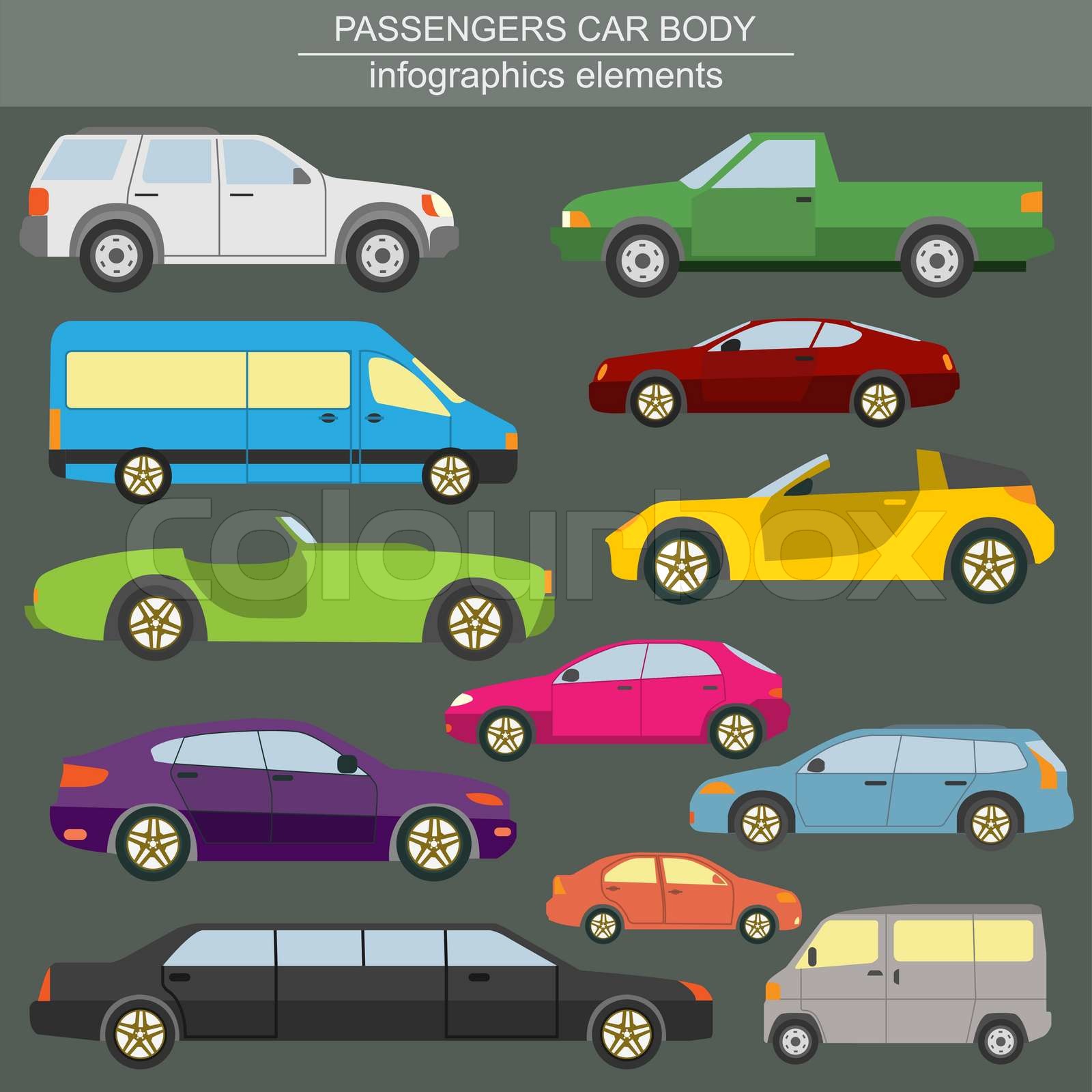 Passenger car, transportation infographics | Stock vector | Colourbox