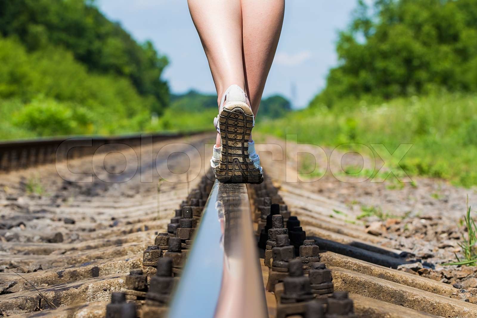 railroad rail feet | Stock image | Colourbox