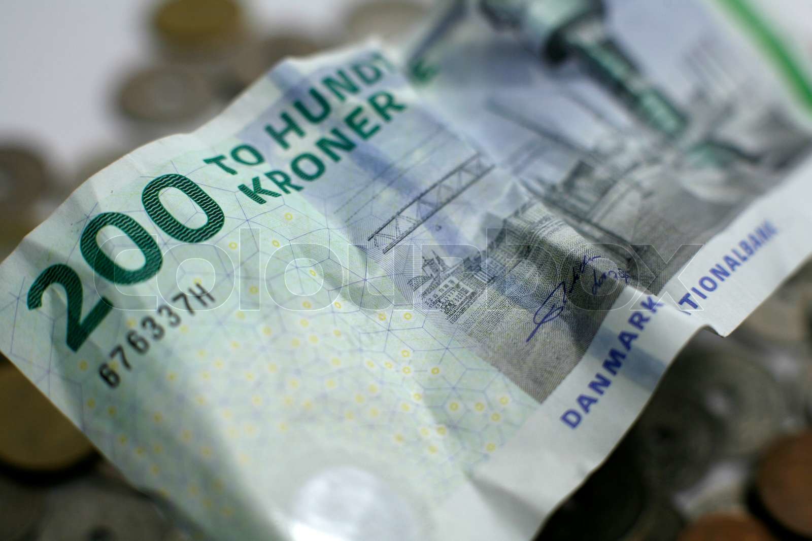 Dansk 200 krone seddel | Stock foto | Colourbox