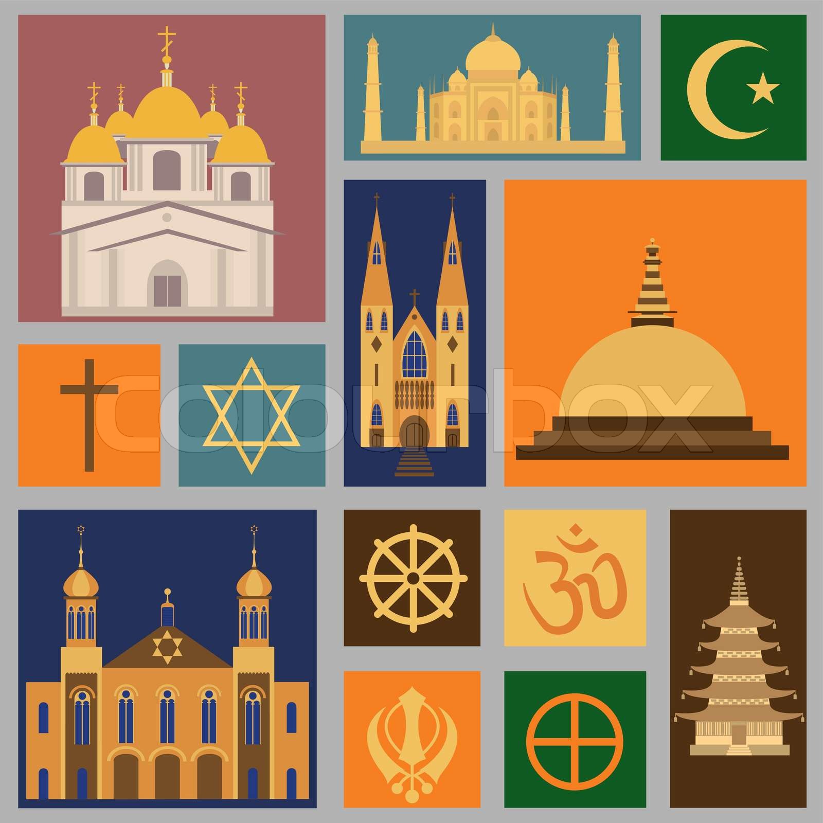 Religion icon set | Stock vector | Colourbox