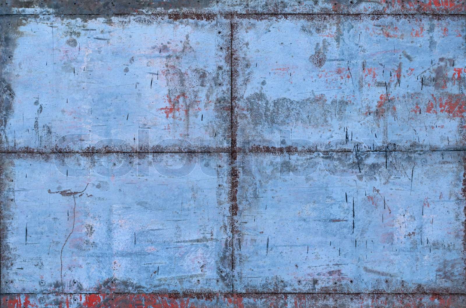 Blue Grungy Metal Texture with Seams | Stock image | Colourbox