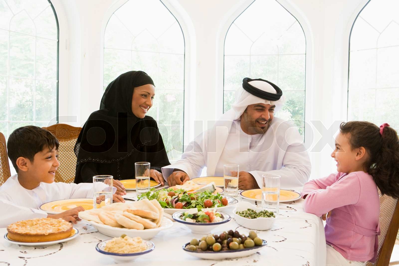 family, arabic, eating | Stock image | Colourbox