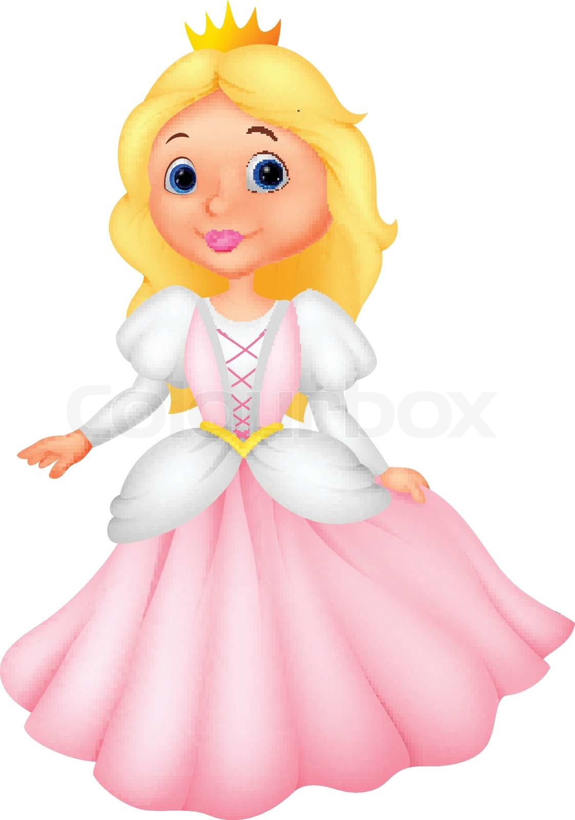 Cute princess cartoon | Stock vector | Colourbox