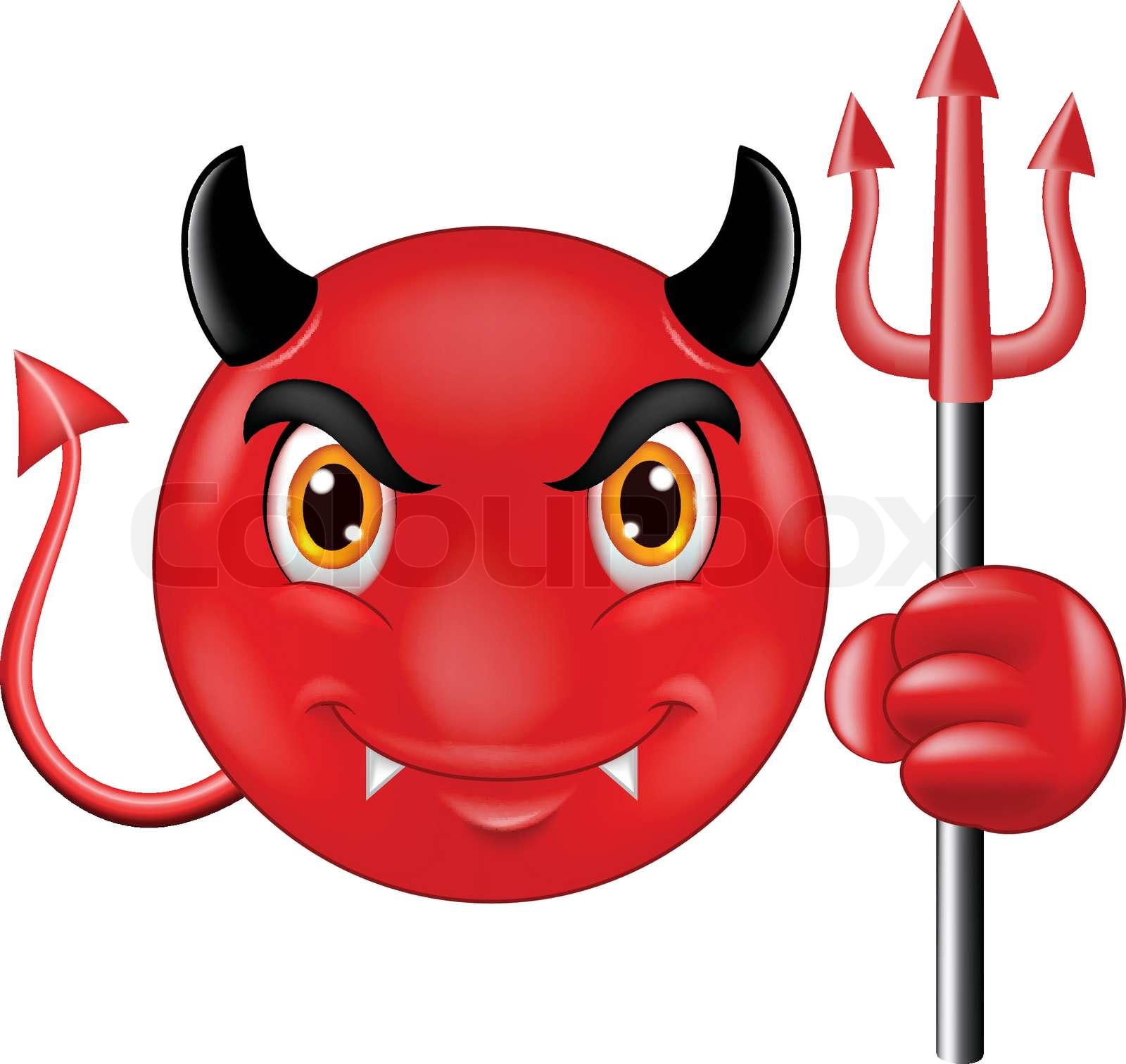 Devil emoticon cartoon | Stock vector | Colourbox