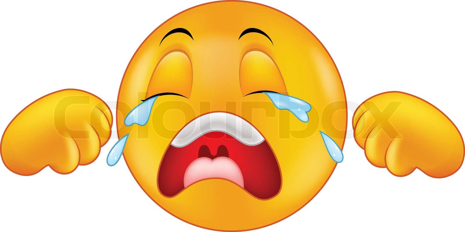 Crying emoticon cartoon | Stock vector | Colourbox