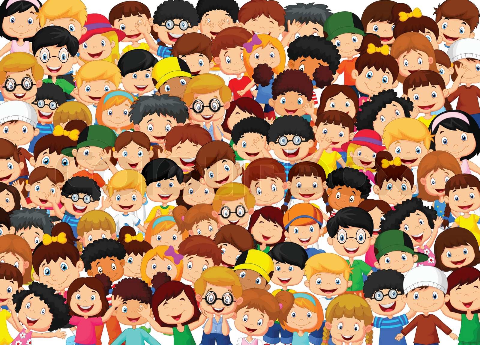Crowd children cartoon | Stock vector | Colourbox Crowd children cartoon | Stock vector | Colourbox