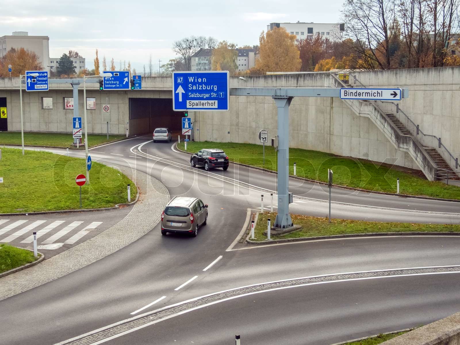 austria, linz, urban motorway | Stock image | Colourbox