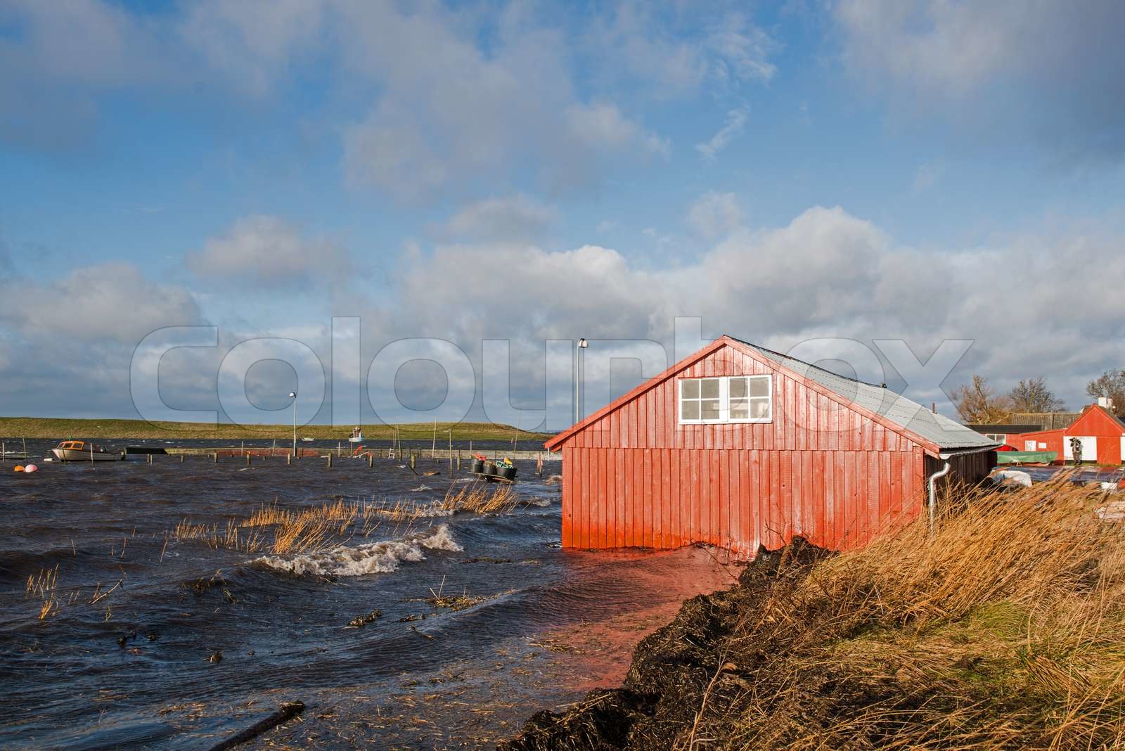 Oversvømmelse Jyllinge Havn | Stock foto | Colourbox