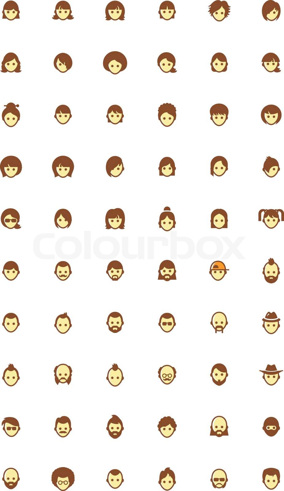 Vector faces icon set | Stock vector | Colourbox