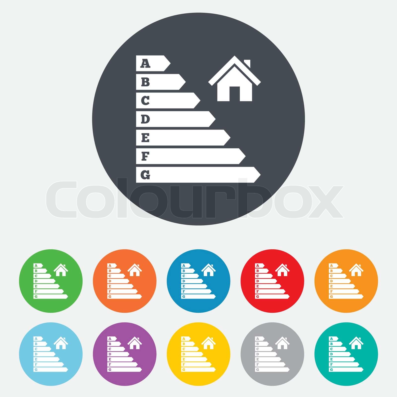 Energy efficiency icon. Electricity consumption | Stock vector | Colourbox