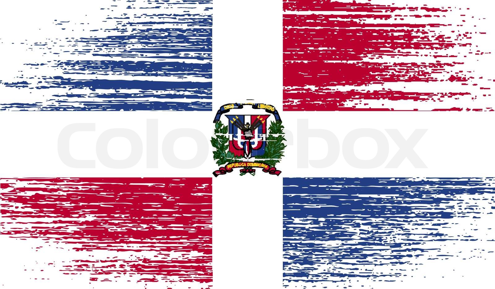 Flag of Dominican Republic with old texture. Vector | Stock vector ...