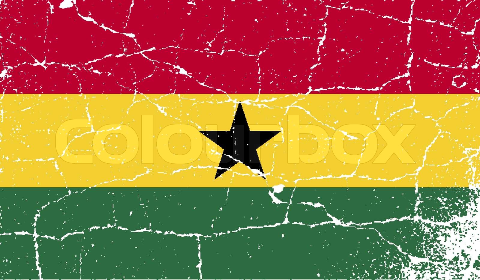 Flag of Ghana with old texture. Vector | Stock vector | Colourbox