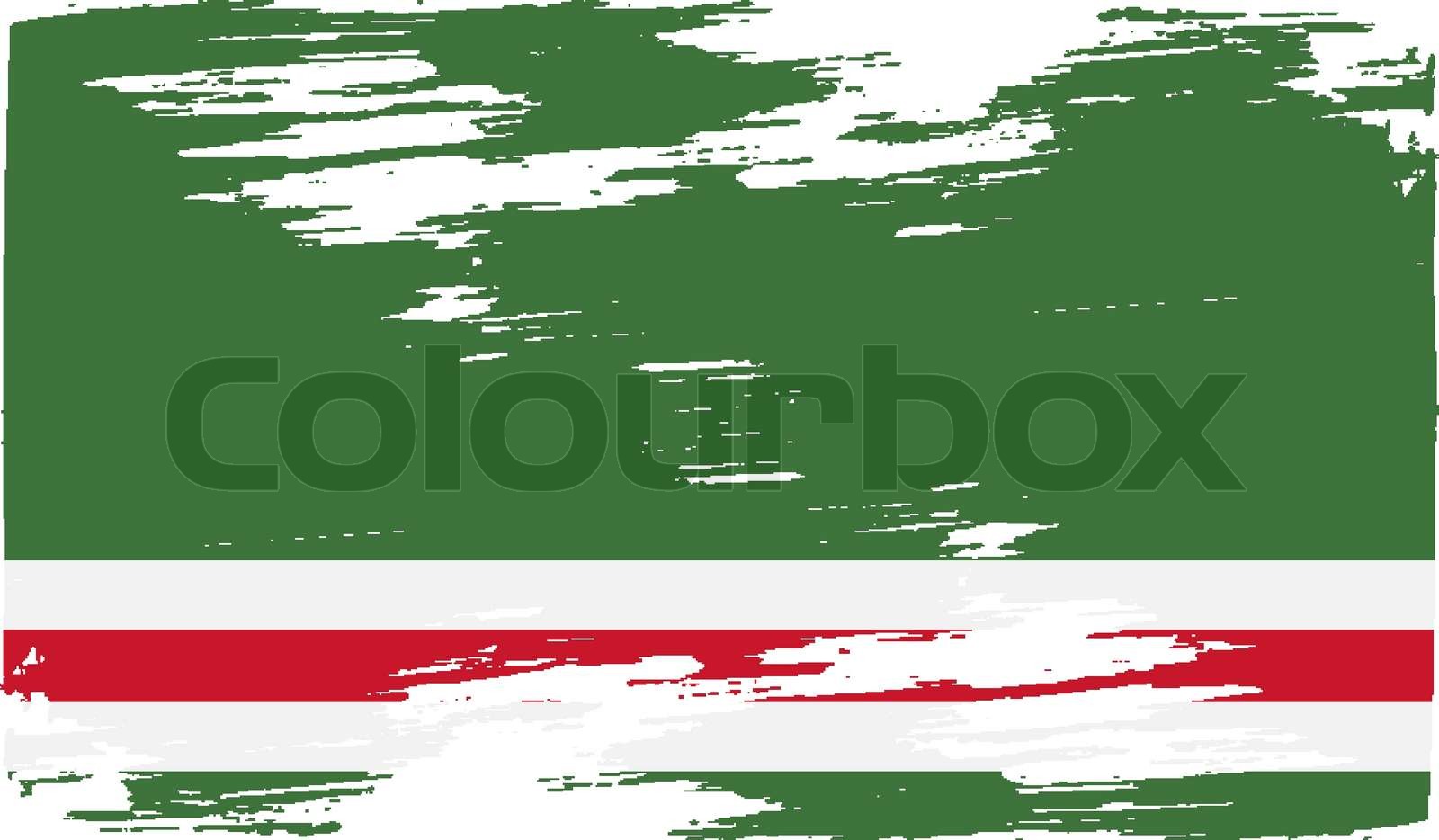 Flag of Chechen Republic of Ichkeria with old texture. Vector | Stock ...