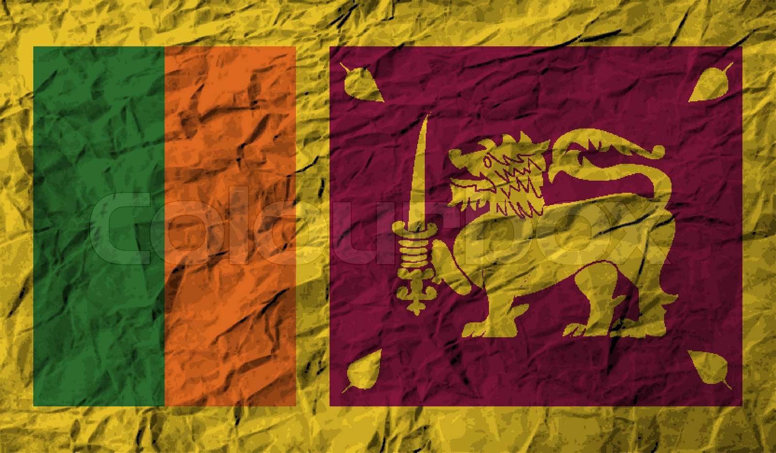 Flag of Sri Lanka with old texture. Vector | Stock vector | Colourbox