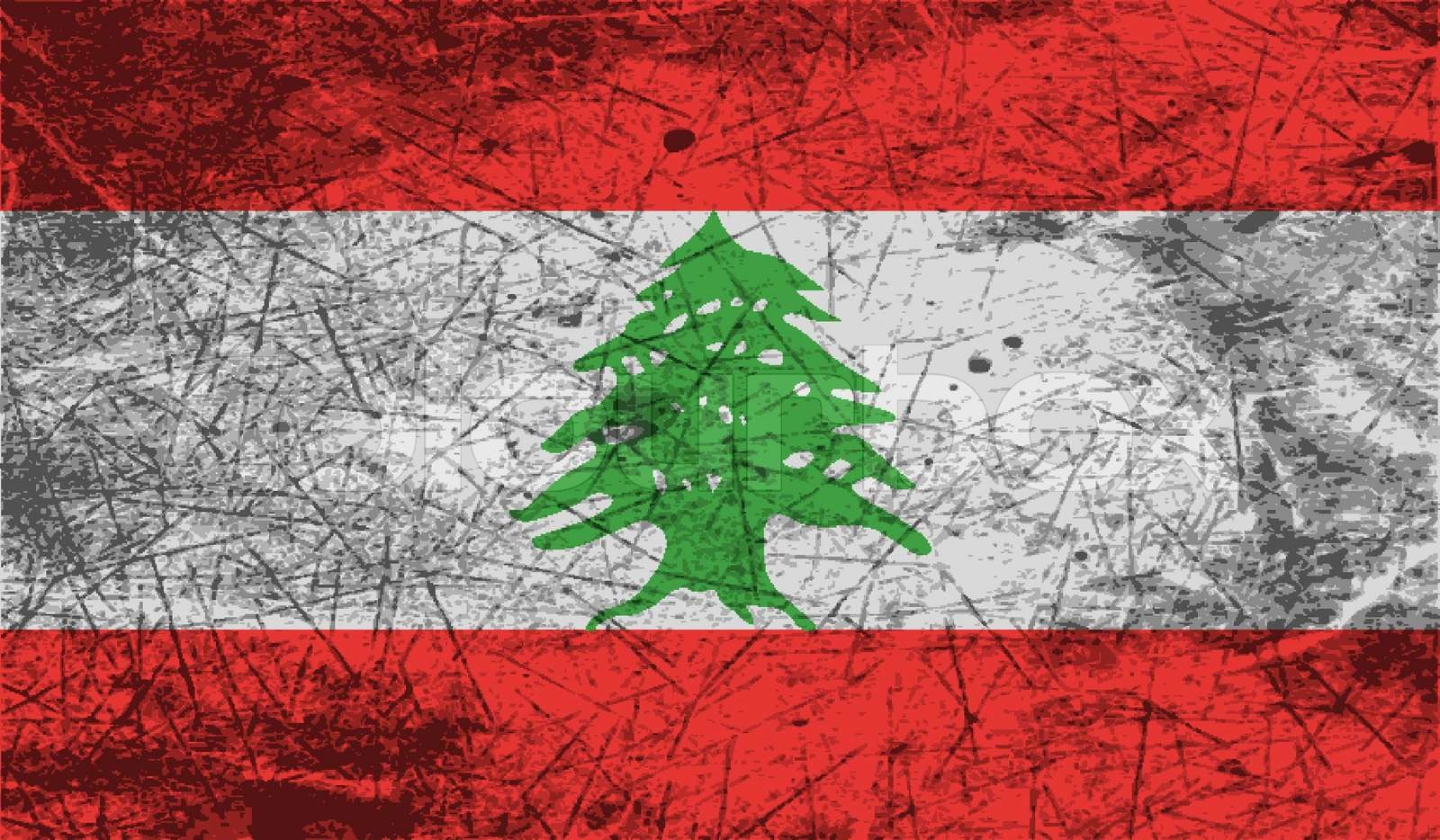 Flag of Lebanon with old texture. Vector | Stock vector | Colourbox