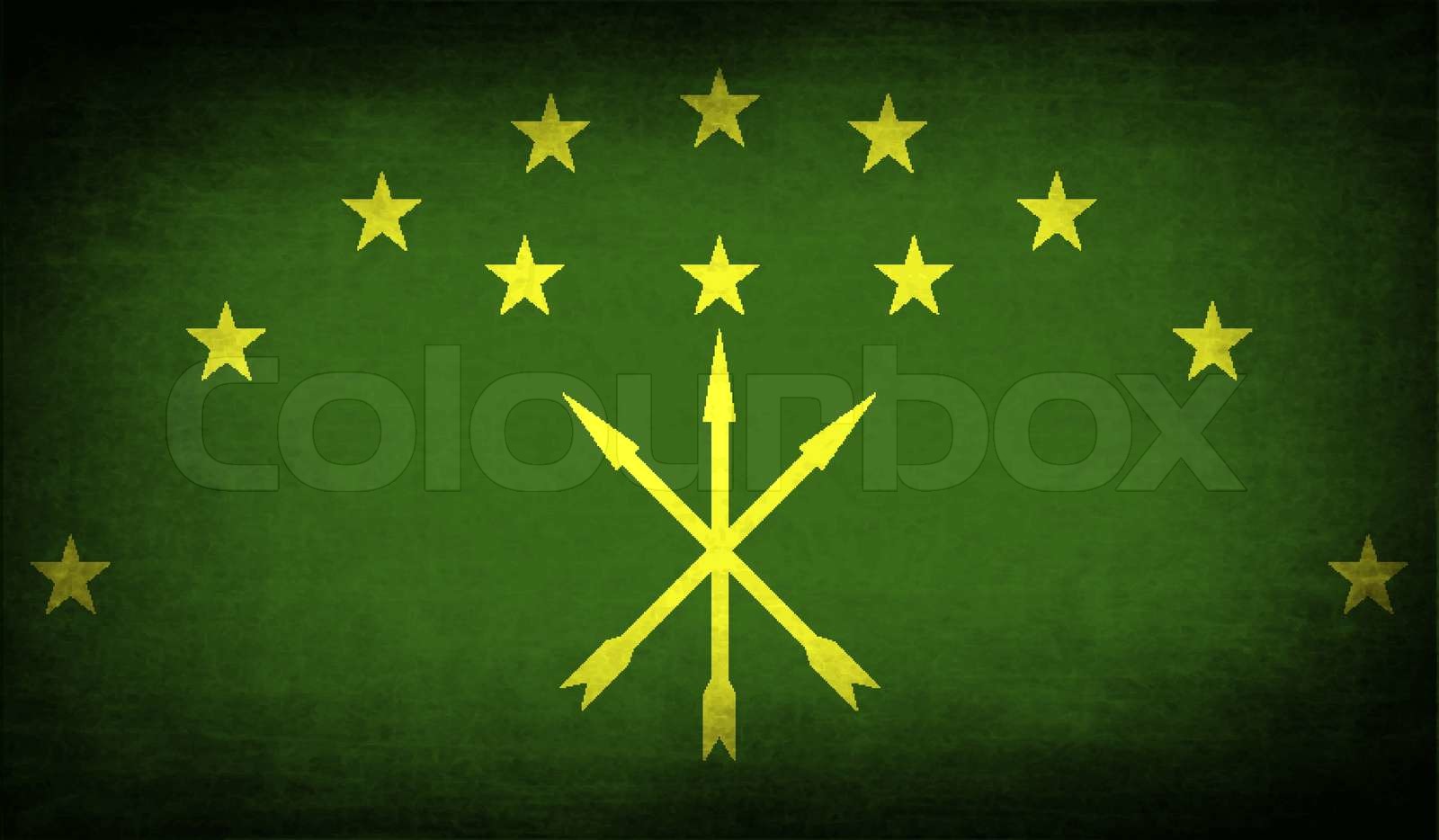 Flag of Adygea with old texture. Vector | Stock vector | Colourbox