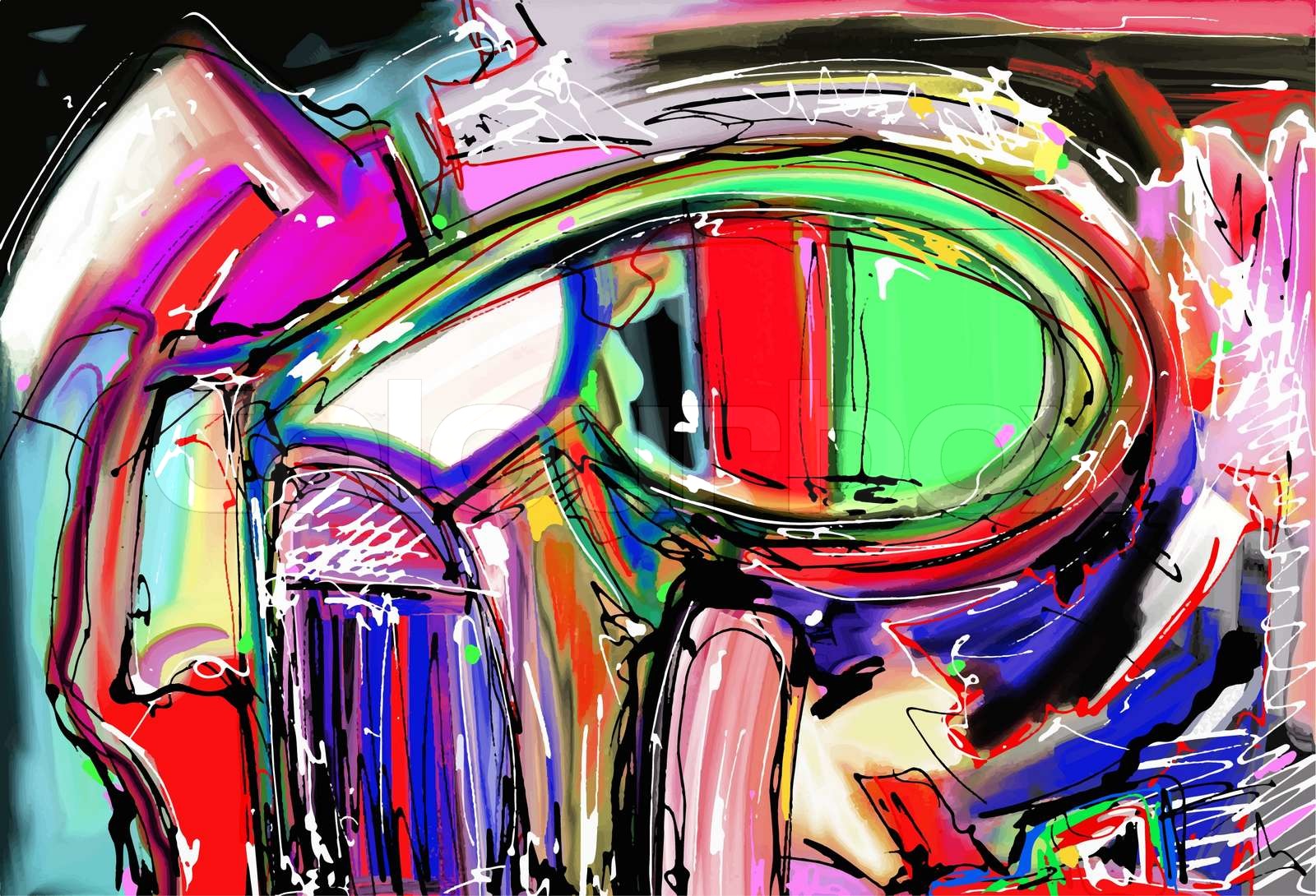 original illustration of abstract art digital painting | Stock vector ...