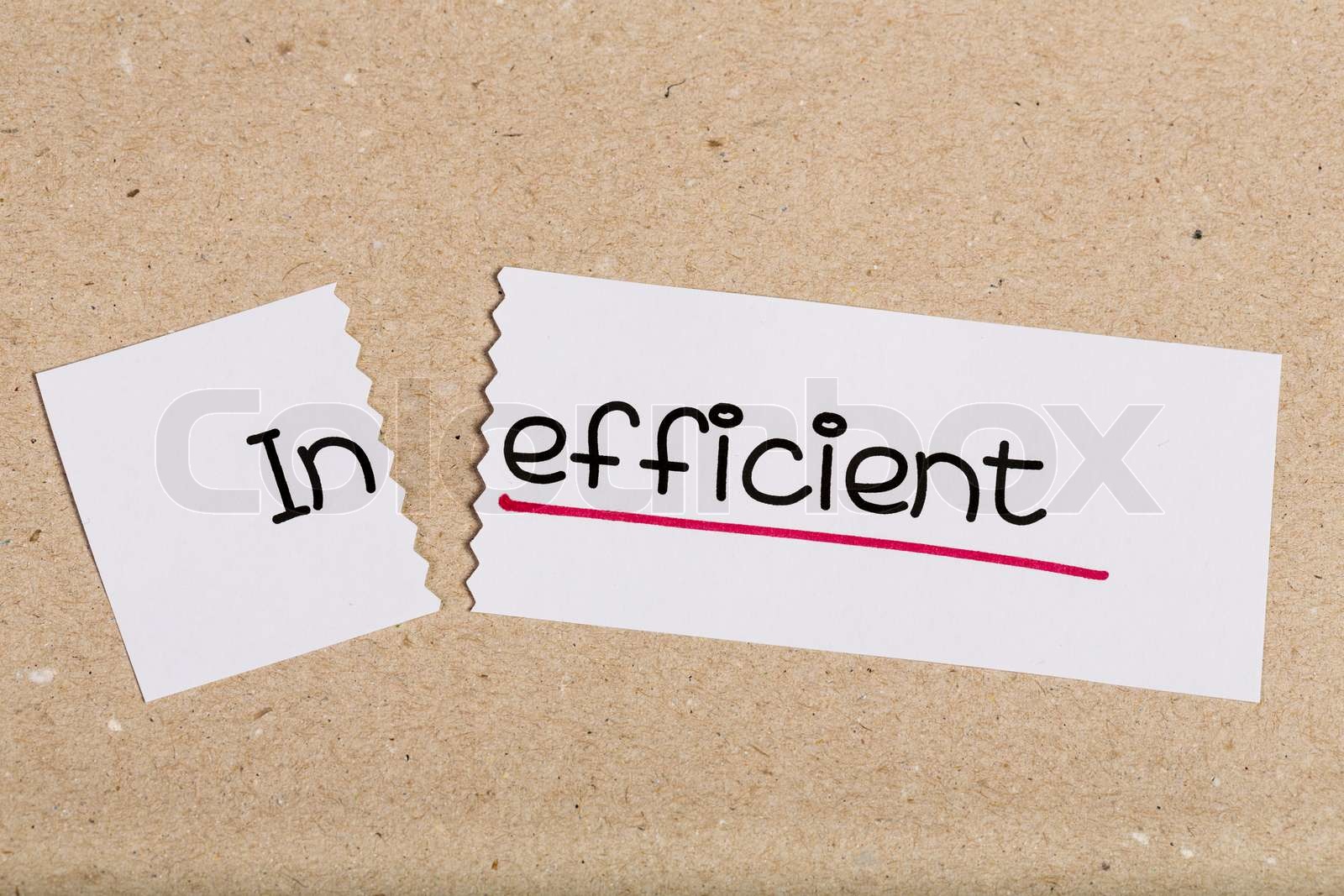 Sign with word inefficient turned into efficient | Stock image | Colourbox