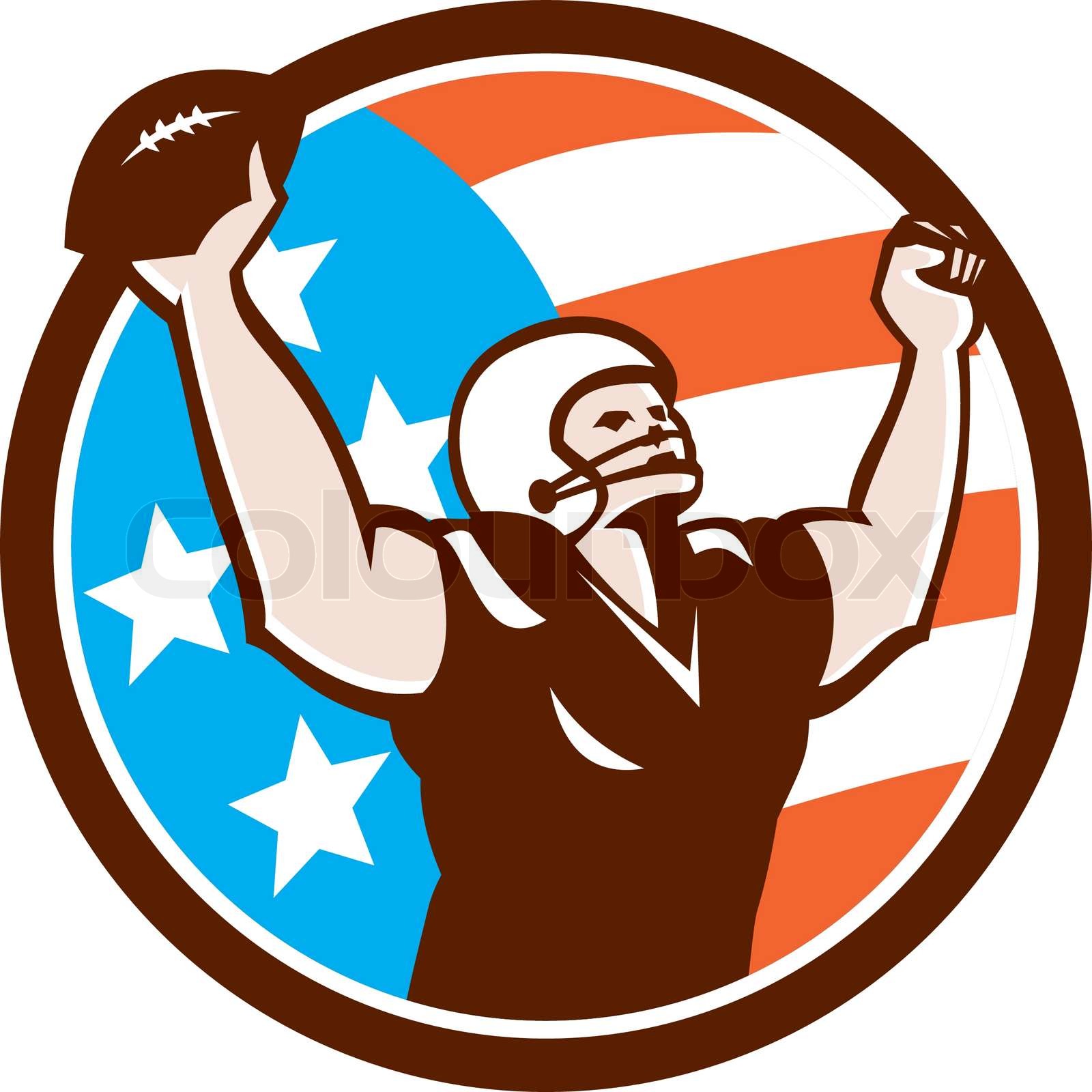 American Football Celebrating Touchdown Retro | Stock vector | Colourbox