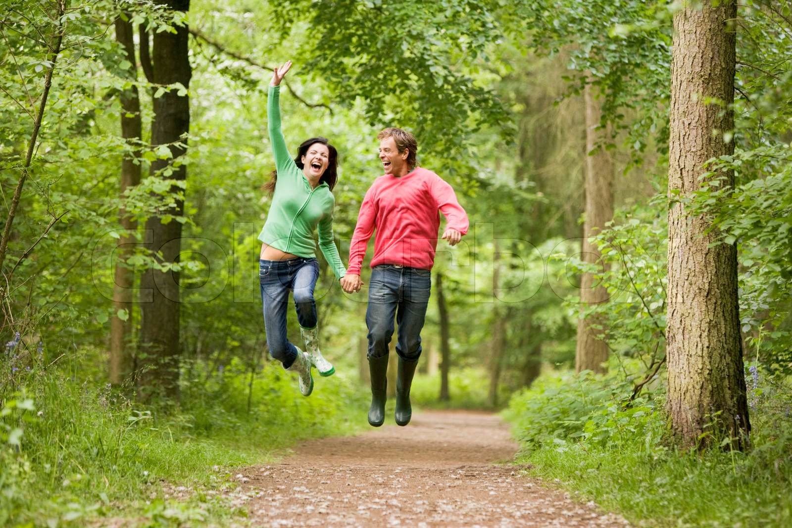 forest, happy, walk | Stock image | Colourbox