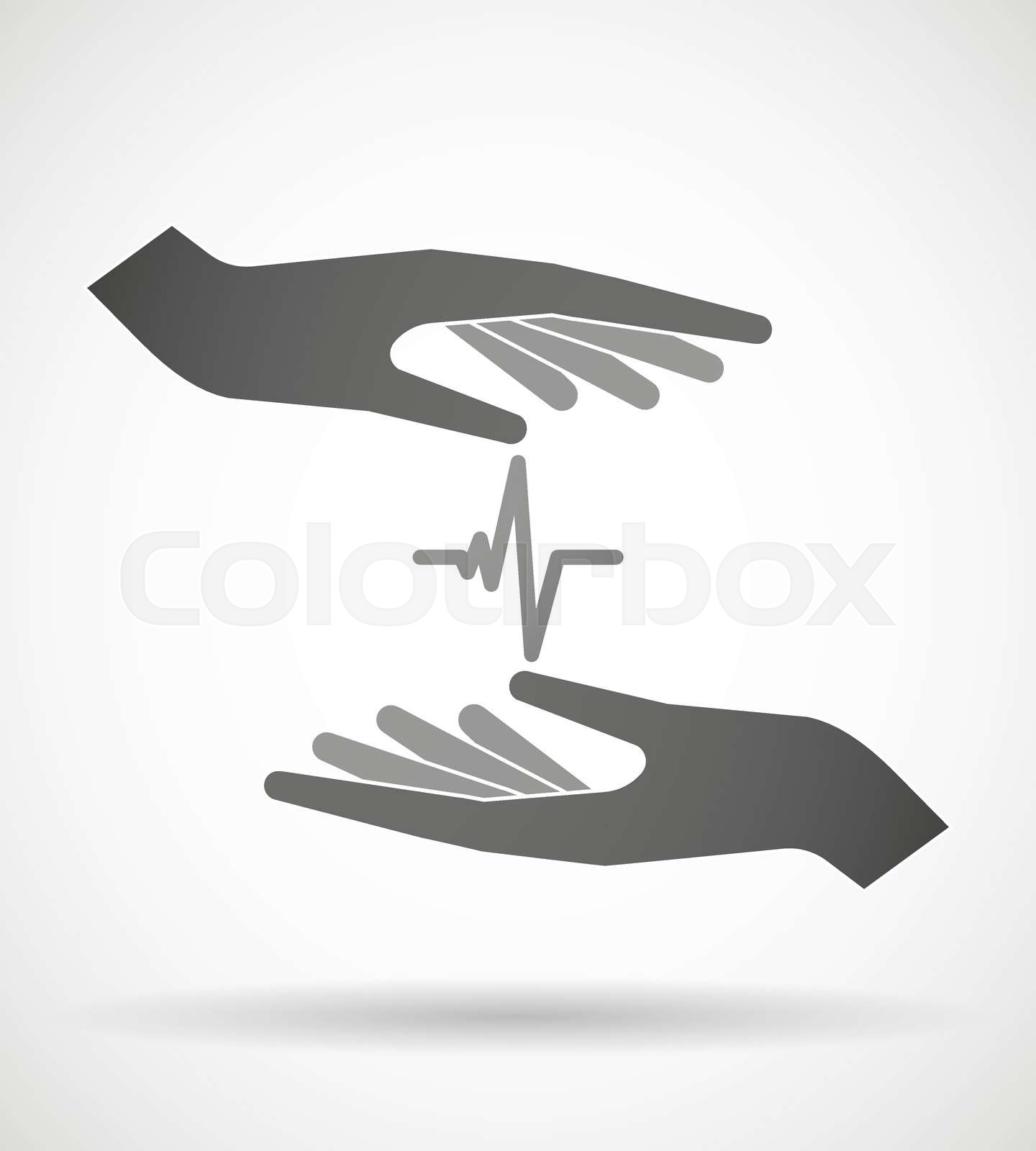 Hands protecting or giving a heart beat sign | Stock vector | Colourbox