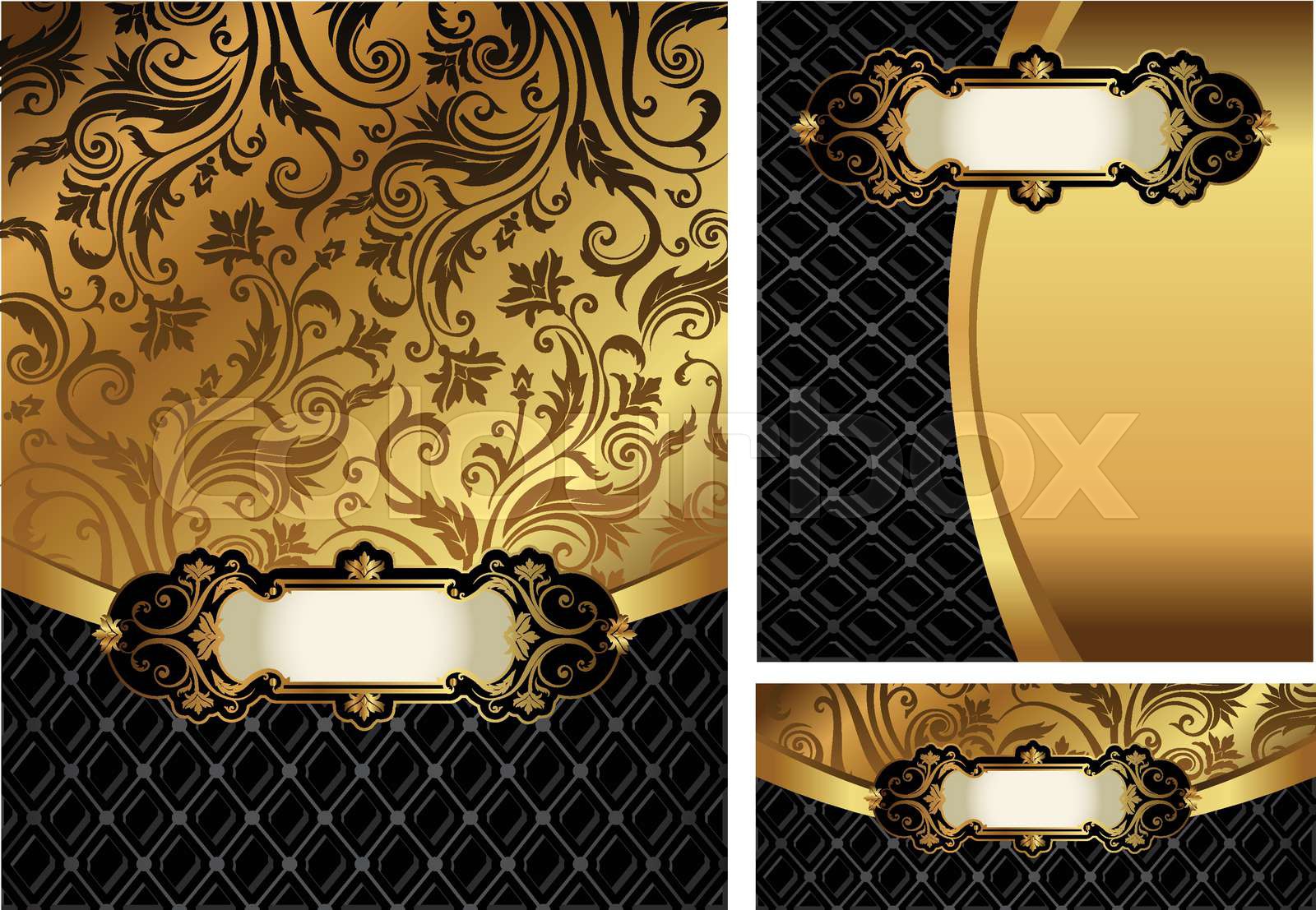 Ornate golden menu cover, | Stock vector | Colourbox
