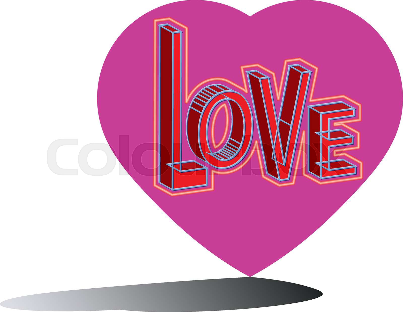 3D LOVE HEART | Stock vector | Colourbox