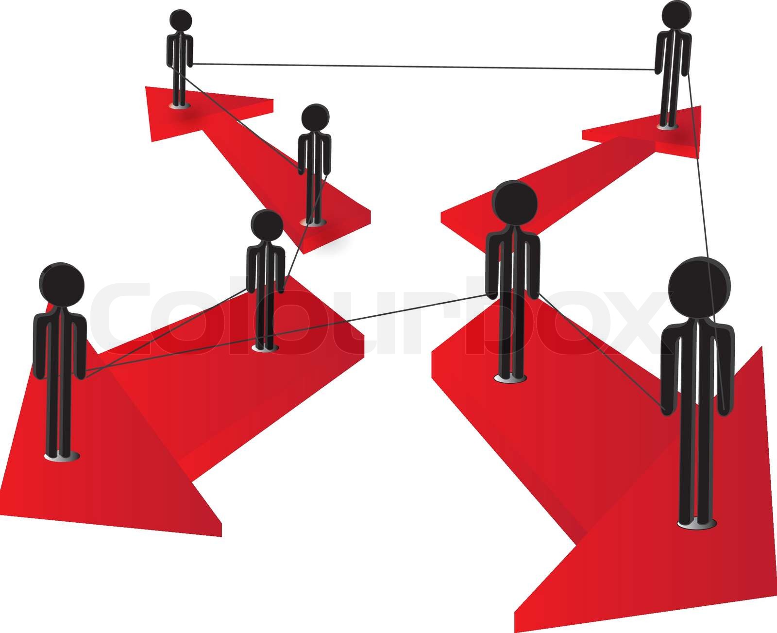 people to all directions | Stock vector | Colourbox