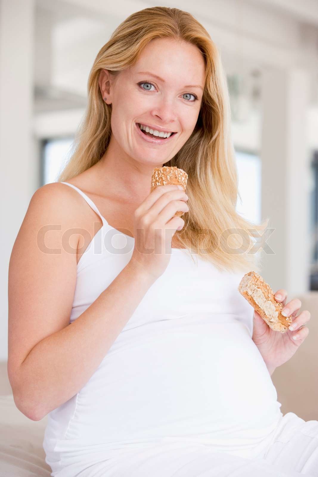 woman, bread, portrait | Stock image | Colourbox