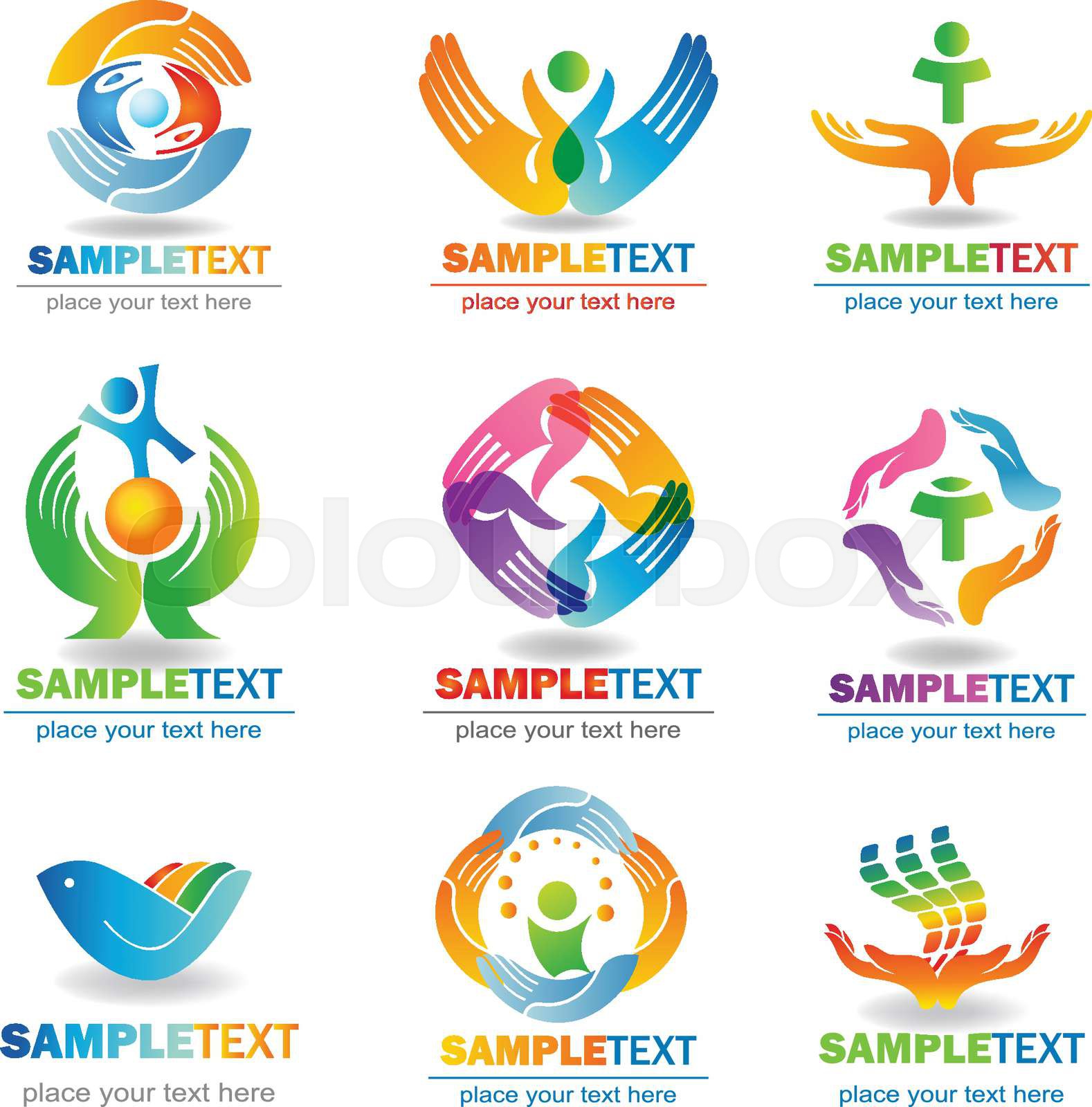 Hands hold and protect | Stock vector | Colourbox