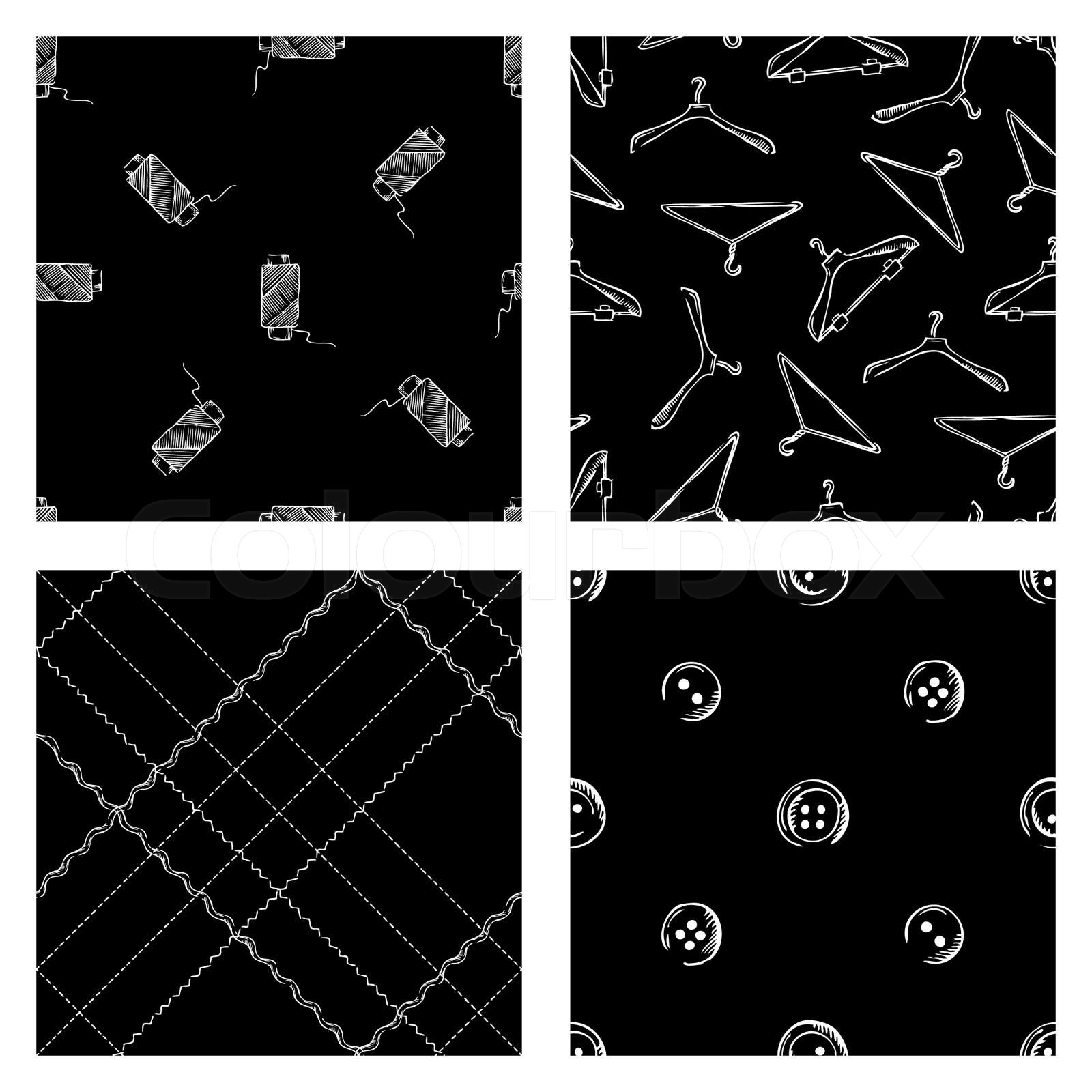 Set of seamless sewing patterns. | Stock vector | Colourbox