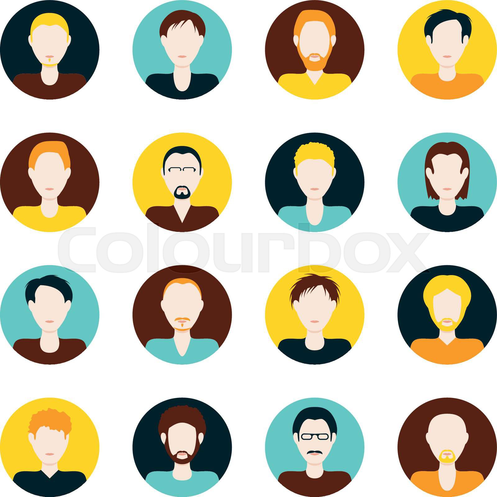 men flat icons | Stock vector | Colourbox