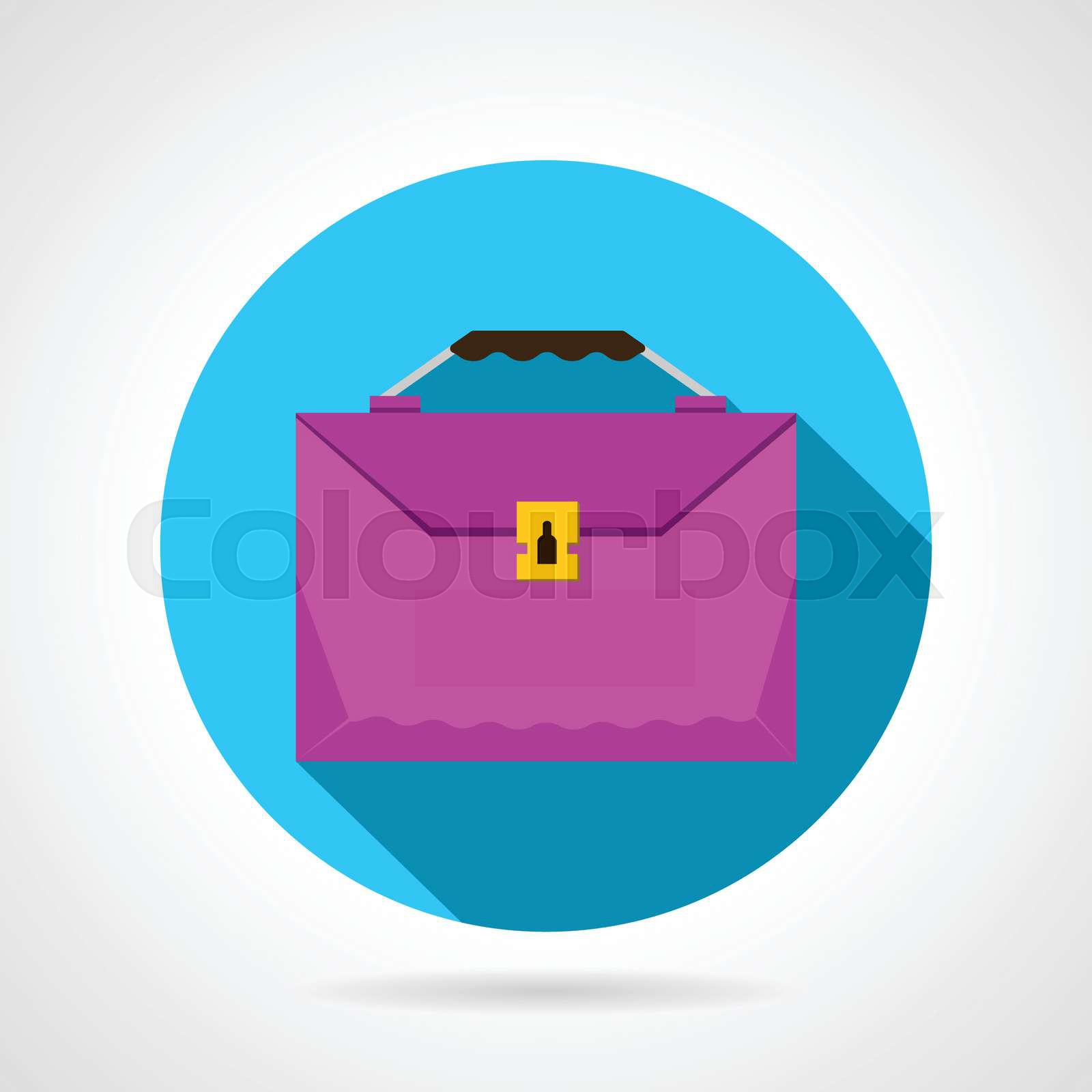 Round flat vector icon for pink briefcase | Stock vector | Colourbox